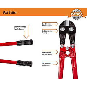 KANCA Bolt Cutter BC-7, Drop-Forged Metal Cutter and Steel Cutter, 18'' INCH Cutting Capacity 7 MM, Hand Tools & Home Improvement, Heavy Duty Cutter, Red Colour