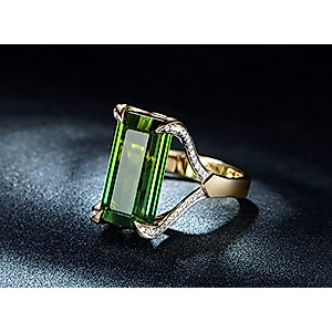 SCHZBSP 18K gold-plated luxury group inlaid emerald green gemstone ring fashion eagle claw micro inlaid CZ diamond ring exquisite jewelry hand jewelry ladies ring size 6-10 (8)