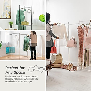 IRIS USA 3 Panels Collapsible Clothes Rack with Shelf, Customizable Garment Rack, Foldable Clothes Drying Rack, Locked and Leveled, Perfect for any Space, Modern and Fashionable, Black