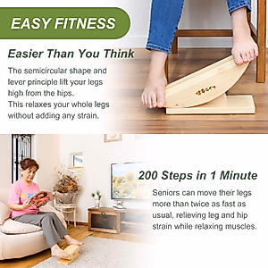 Kenko Life Ziggru Wood Leg Exerciser While Sitting for Seniors | Japanese Wooden Low Impact Exercise Equipment, Non Electric, Non Motorised, Rehabilitation, Physical Activity Elderly Over 80 Over 70