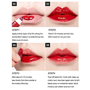 6-PACK Peel-Off Colored Lip Stain Gloss + Applicator Stick | Variety of SIX Luscious, Sexy Colors | Apply, Let Dry, Peel Away, and Look Beautiful!