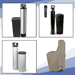 Covers & all Water Softener Cover, 12 Oz, Made of Waterproof, UV-Resistant & Tear-Proof Cover Max Fabric Comes with Air Pockets & Split Zipper (55" H x 30" W x 16" D, Beige)