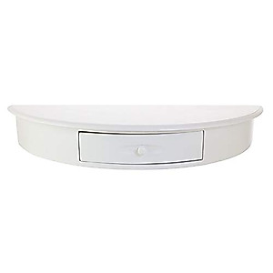 Pemberly Row Providence Morris Half Moon Shelf White Engineered Wood