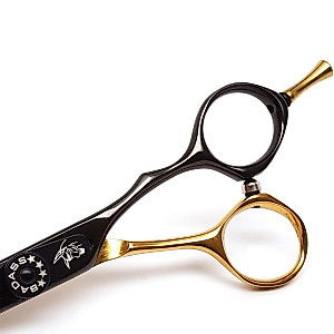 Badass Beard Care Gold Series Barber Quality Beard Shaping Scissors - 5.25 inches long, Surgical Grade Stainless Steel (HRC 59-61), Hand adjustable tension knob