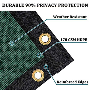 Shade&Beyond 5' X 25' Fence Privacy Screen Heavy Duty 170 GSM Fencing Mesh Shade Net Cover for Wall Garden Yard Backyard Indoor Outdoor Decoration, Green