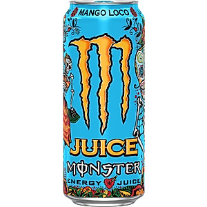 Monster Energy Juice Monster Mango Loco, Energy + Juice, Energy Drink, 16 Ounce (Pack of 15)