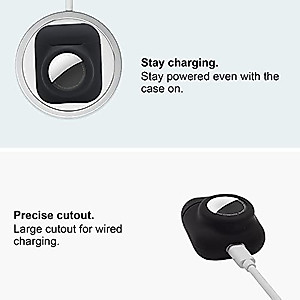 2 in 1 Silicone Protective Skin Cover Compatible with AirPod 1&2 and AirTag, Soft Comprehensive Protective Case with 2 PCS TPU Screen Protector, Anti-Scratch Anti-Fall Anti-Lost(Black)