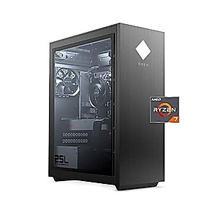 OMEN 25L Gaming Desktop PC, AMD Radeon RX 5700, AMD Ryzen 7 3700X, HyperX 16 GB DDR4 RAM, 1 TB SATA Hard Drive & 512 GB PCIe NVMe SSD, Windows 10 Home, VR Ready, RGB Lighting (GT12-0050, 2020 Model)