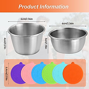 6x1.6/2.4 Oz Condiment Containers with Lids,Salad Dressing Container To Go,Small Reusable Stainless Steel Sauce Containers For Lunch Boxes Picnics Travel Meal Prep Kitchen Storage (6PC-1.6oz)