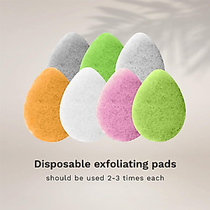 KOL Face Scrubber, Charcoal Infused Exfoliating Facial Cleansing Pads, Disposable Exfoliator Face Sponge for Daily Cleaning and Makeup Removal, 6 Count