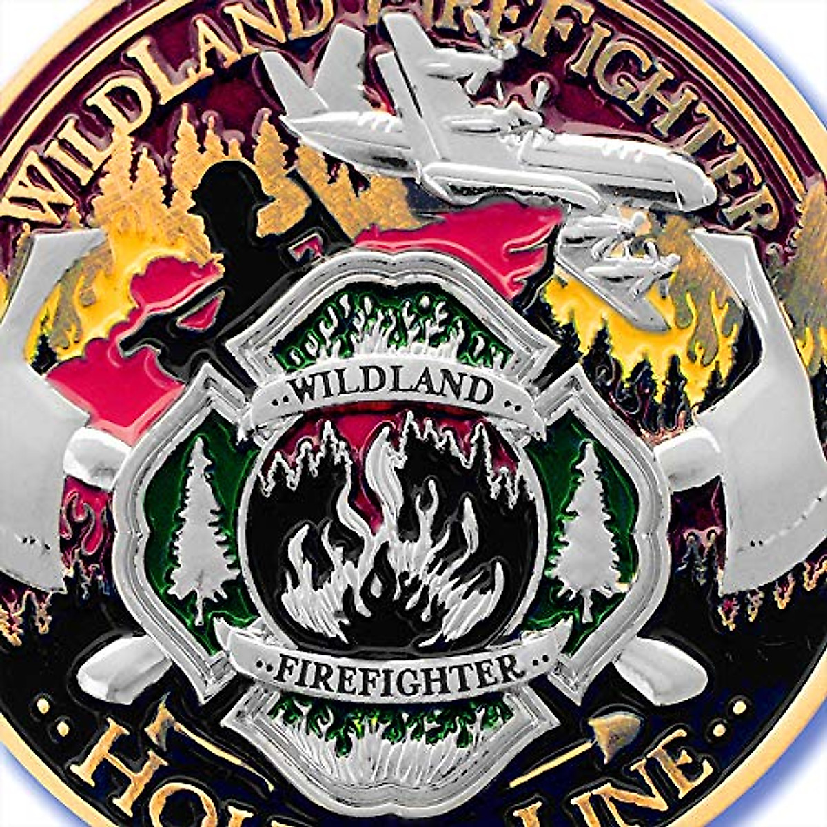 Armor Coin Wildland Firefighter Challenge Coins with Deluxe Display Tin Box Plus Bonus polishing Cloth - 2 Medallion Set