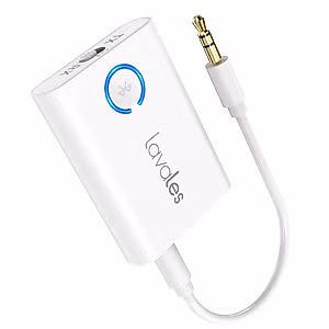 Lavales Bluetooth 5.3 Adapter for Airplane to 2 Wireless Headphones, 3.5mm Jack in-Flight Bluetooth Transmitter Receiver for TV, Dual Link AptX Adaptive/Low Latency/HD Audio for Home Stereo/PC/Gym