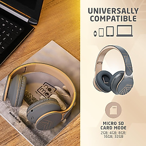 PowerLocus Bluetooth Headphones Over Ear, 40H Playtime with 4 EQ Modes, Wireless Headphones with Microphone, Hi-Fi Stereo Foldable Headset, FM Radio, Micro SD/TF, Deep Bass for Travel/PC/Cell Phones