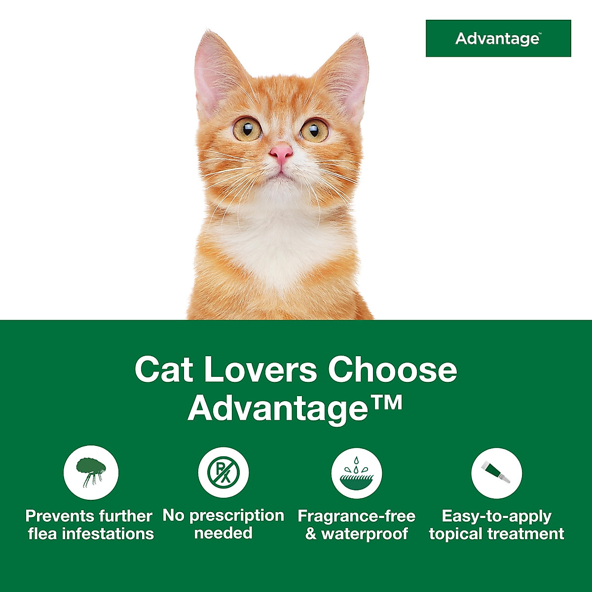 Advantage Topical Cat Flea Treatment and Prevention for Small Cats 2-9 lbs. | Apply Flea Drops Monthly | 2 Treatments