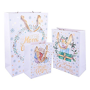 VAKUUM Bags 12pcs Christmas Kraft Gift Bags Xmas Paper Bags Merry Christmas Paper Bags Holiday Party Favors Supplies Paper Gift Bag