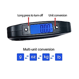 YAGSUW Handheld Digital Luggage Scale with Grip for Travel Portable Electronic Weighing Suitcase and Bag 110Lb/50kg Black