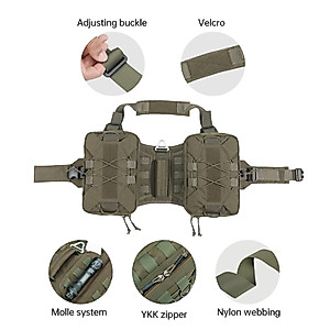 EXCELLENT ELITE SPANKER Dog Pack Hound Dog Saddle Bag Backpack for Travel Camping Hiking Medium & Large Dog with 2 Capacious Side Pockets(RGN-L)