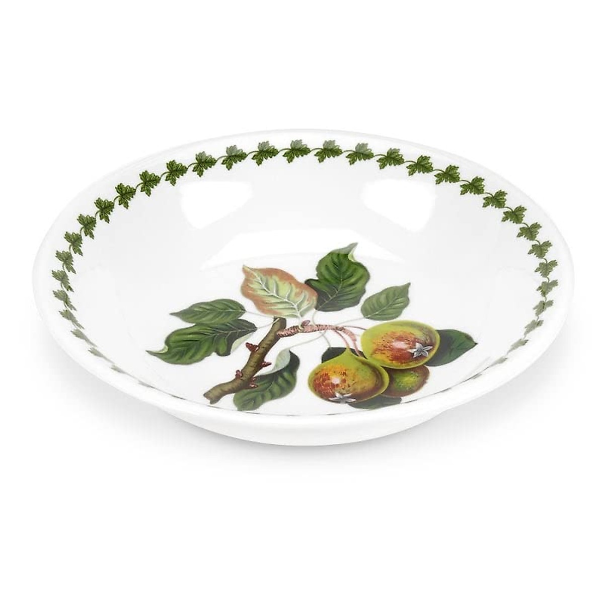 Portmeirion Pomona Collection | Set of 6 | Ceramic Dinnerware Dish Set | Microwave and Dishwasher Safe | Assorted Fruit Motifs | Made in England (Pasta/Low Bowl)