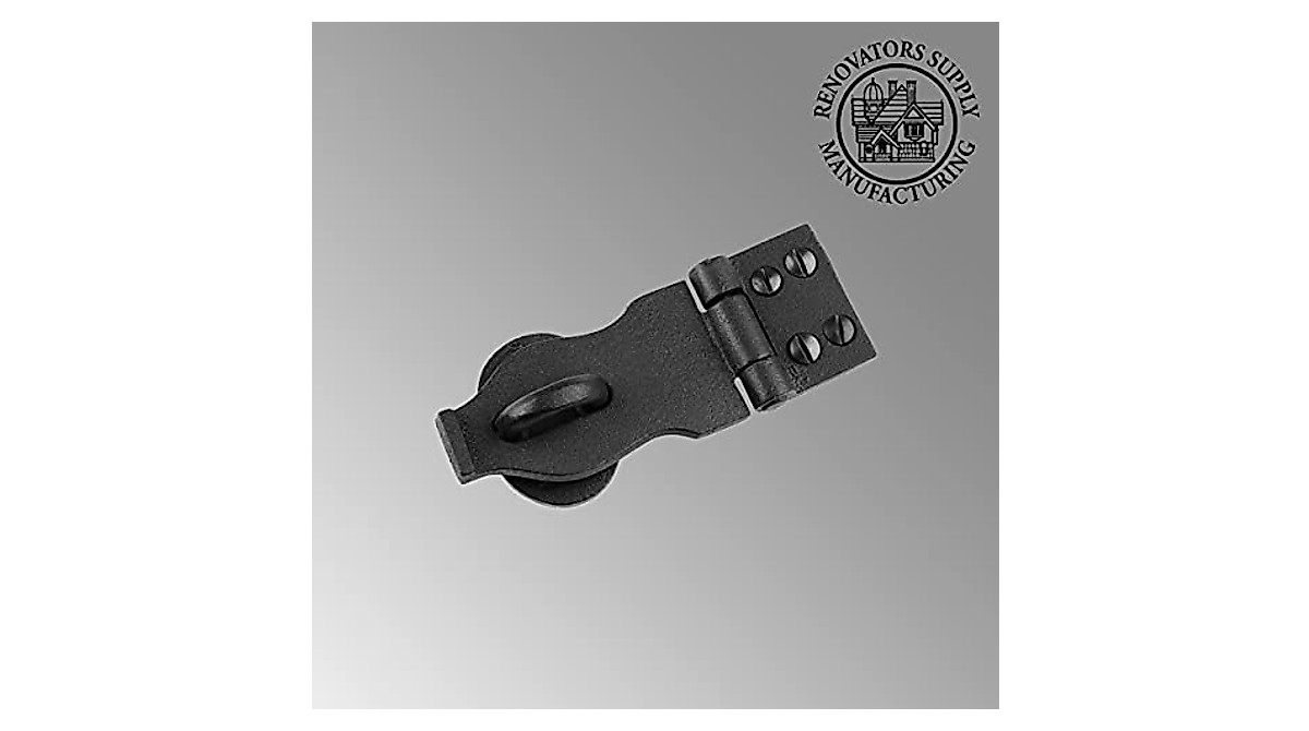 Heavy Duty Black Wrought Iron Hasp Lock - Rust Resistant & Stylish