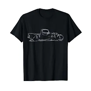 Rust Bucket Outline Rat Rod Hot Rod Steampunk T-Shirt
