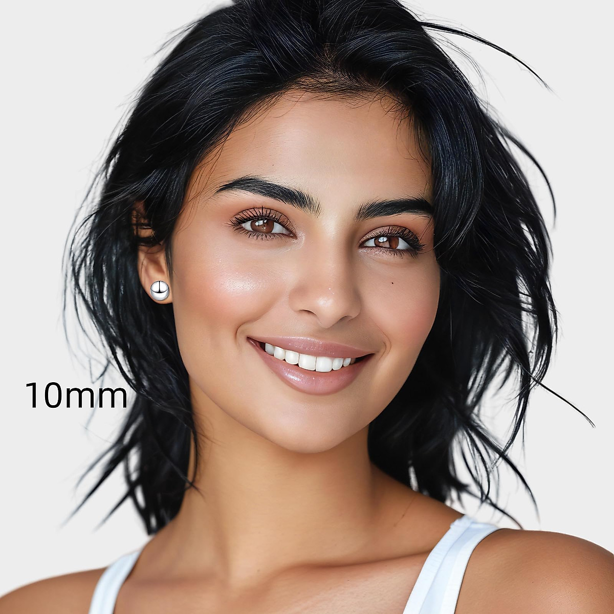 925 Sterling Silver Ball Stud Earrings Available in 3mm-10mm,Classic Round Ball Studs Hypoallergenic Jewelry (10mm)