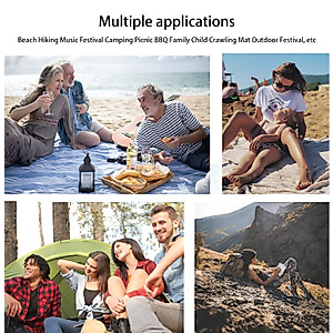 Sandproof Beach Blanket 79in x 83in Camping Mat Waterproof Picnic Blankets with Floating Waterproof Phone Pouch Washable Rug for Travel Hiking Music Grass BBQ Trips Lightweight Quick Drying Orange