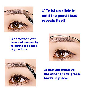 Eyebrow Pencil Set - 5 Colors Dual ended Definition Eye Brow Crayon Liner Pencils with Integrated Brush Eyes Makeup for Women