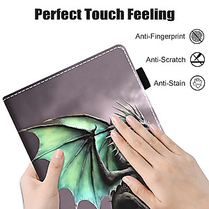 JDHJFBFJNP Case for All-New Fire HD 10/Fire HD 10 Plus Tablet 10.1" (11th Generation, 2021 Release) - PU Leather Stand Flip Cover with Card Slot & Pencil Holder, Dragon