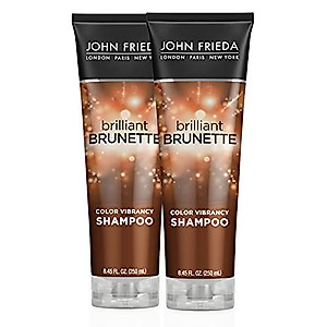 John Frieda Brilliant Brunette, Color Boosting Shampoo, Enhances and Protects Multi-Dimensional Tones, With Sweet Almond Oil to Rehydrate and Replenish Dry Hair, 8.45 Oz