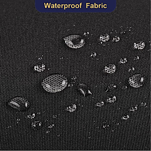 Foreate Waterproof Fabric by The Yard 600d Cordura Canvas Fabric 58 inch Wide for Indoor Outdoor Patio 1 Yard, Black
