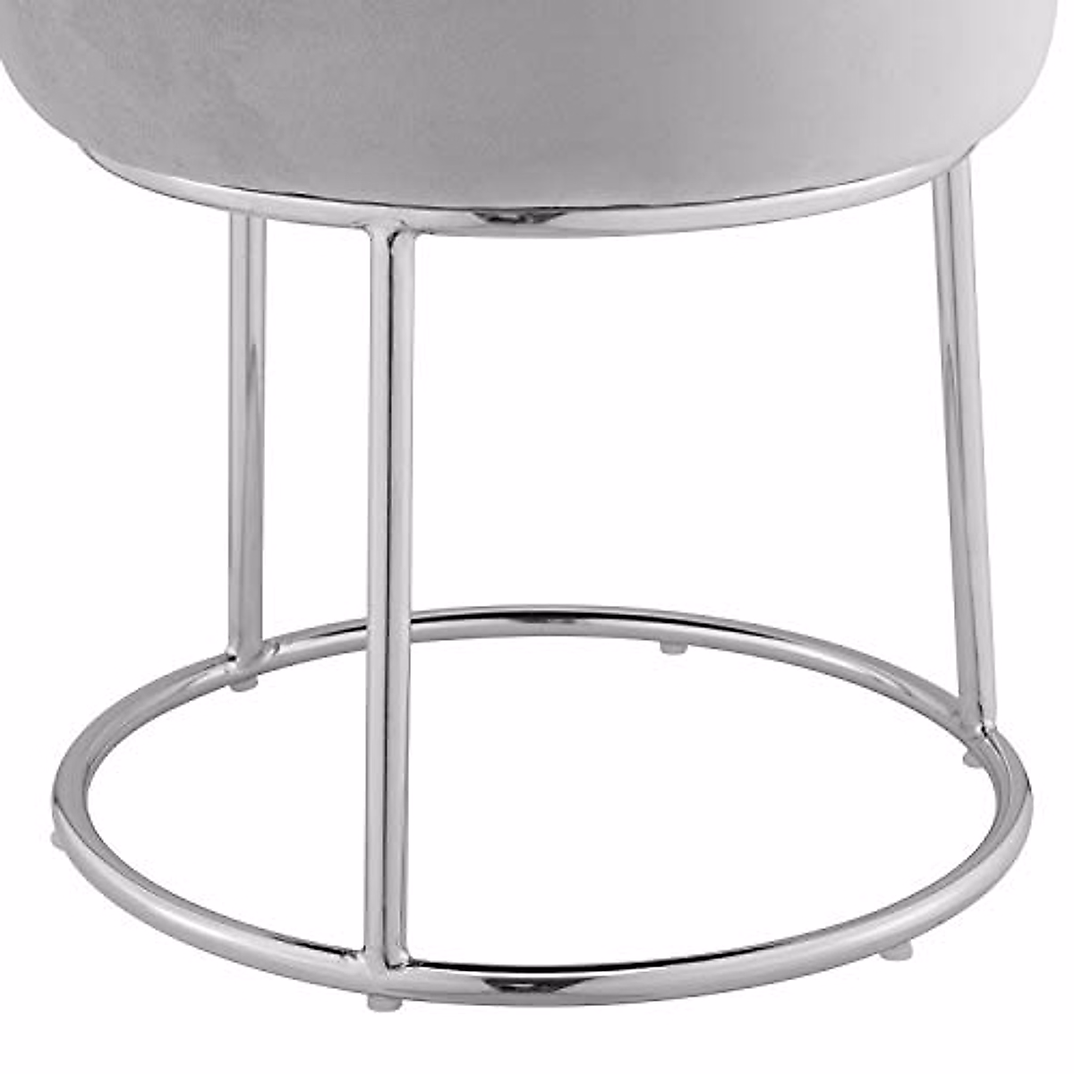 Linon Grey and Silver Vanity and Accent Dalilah Stool