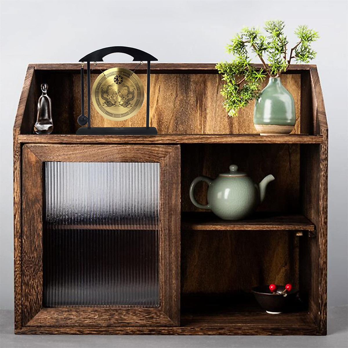 Zen Art Brass Feng Shui Desktop Gong for Home Office Desktop Decoration Meditation Practice W Fengshuisale Red String Bracelet H1302