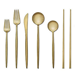 Hampton Forge Sfb70G28Bn Zephyr Gold 28 Piece Chopsticks Set