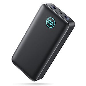 Power Bank 25800mAh, 65W USB C Laptop Portable Charger,PD QC Fast Charging 3 Output Battery Pack,LCD Display Power bank, For Laptop MacBook Pro/Air,iPad Pro, Dell XPS HP iPhone 15/14 Samsung s23-Black