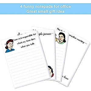 FANCY LAND Funny Novelty Memo Pads Funny Notepads for Office Gift for Coworkers 4 Pack