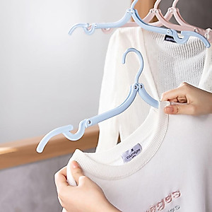 10 Pieces Travel Hangers Travel Accessories Portable Folding Clothes Drying Rack for Traveling(Colorful)