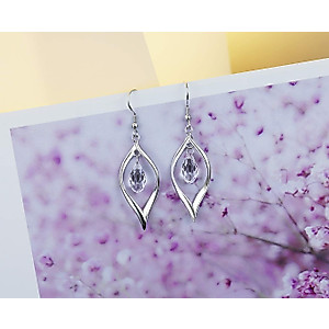 Clearance Swarovski Crystal Twist Leaf Style Fashion 925 Sterling Silver Dangle Earrings for Women in Gold-Plated