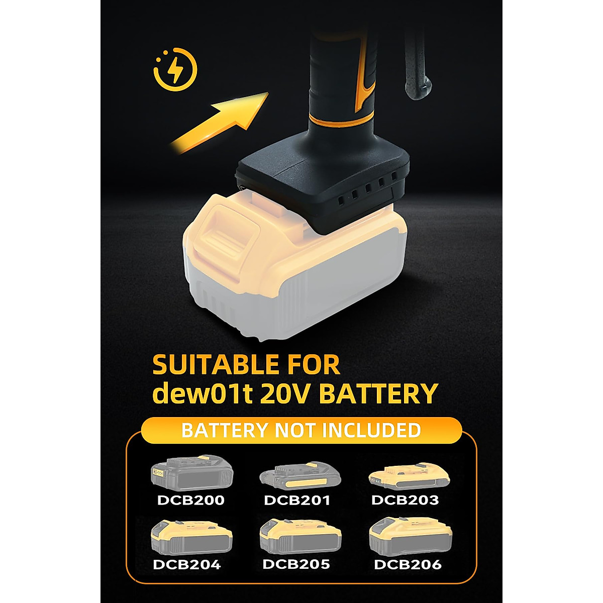 Tile Vibration Leveling Machine for dew01t 20V Max Battery (Battery NOT Included), Tiler Vibrator Tool (Battery NOT Included) YELLOW