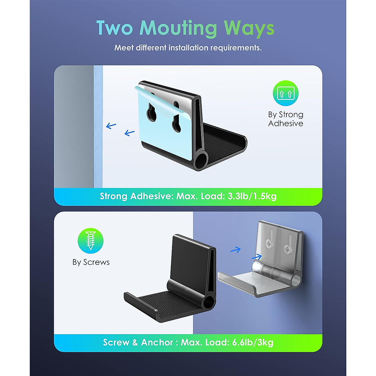 4 Pack Foldable Controller Wall Mount Holder for Xbox PS5 PS4 PS3 Switch Pro Strong Adhesive/Screw Upgraded Controller Stand Hanger with Anti-slip Pad Universal Gaming Remote & Headphone Accessories