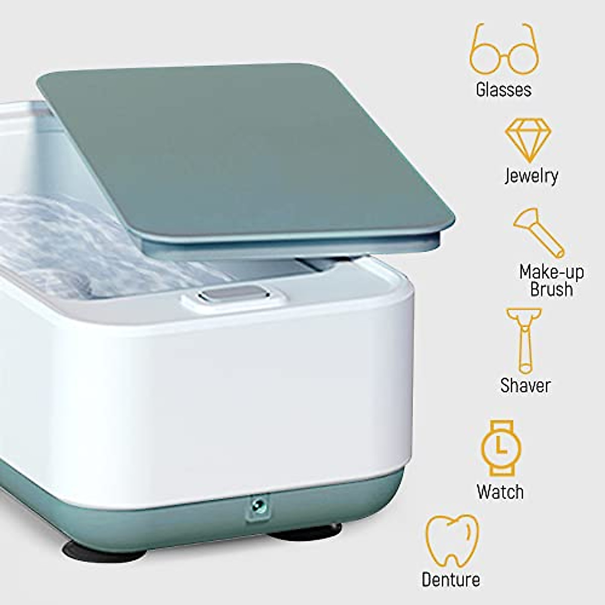Ultrasonic Glasses Cleaner, Small Ultrasonic Cleaner, Household Ultrasonic Jewelry Cleaner- Portable Professional Ultrasonic Cleaner for Cleaning Jewelry Eyeglass Watch Ring Necklace & Make-up Brush