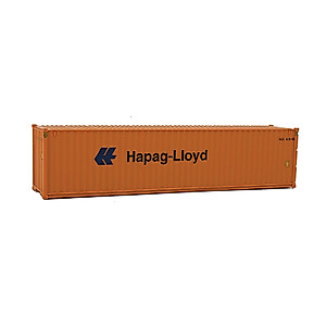 Walthers SceneMaster HO Scale Model of Hapag Lloyd (Orange, Blue) 40' Hi Cube Corrugated Side Container,949-8254