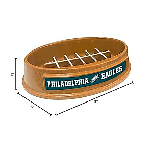 NFL Super-Bowl - Philadelphia Eagles Slow Feeder Dog Bowl. Football Design Slow Feeding Cat Bowl for Healthy Digestion. Non-Slip Pet Bowl for Large & Small Dogs & Cats