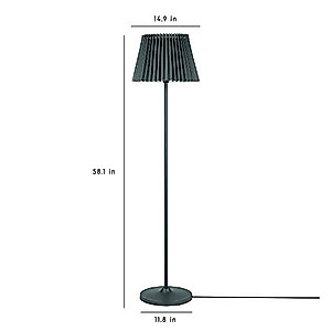 Home Luminaire Floor Lamp with Fabric Shade (Charcoal)