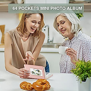 wogozan Protective Case for Fujifilm Instax Mini 12 Instant Camera - Premium Leather Bag Cover with Mini Photo Album and Removable & Adjustable Strap (Blue Pink Watercolor)