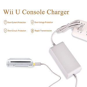 Console Charger for Wii U, AC Adapter Power Supply Replacement for Nintendo WiiU Console (Not compatible with Nintendo Wii)