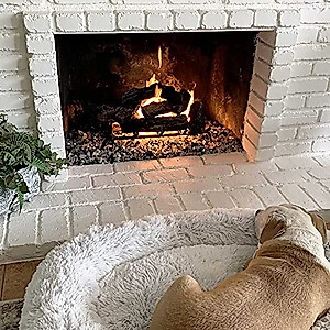 Grisun Fire Glass for Fire Pit, 1/2 Inch Mix 20 Pounds High Luster Reflective Tempered Glass Rocks for Natural or Propane Fireplace, Safe for Outdoors and Indoors Firepit Glass