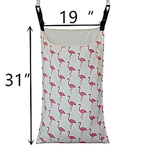 HDHYK Adjustable Space Saving Door Hanging Laundry Hamper Bag with Over Door Hooks for Dirty Laundry