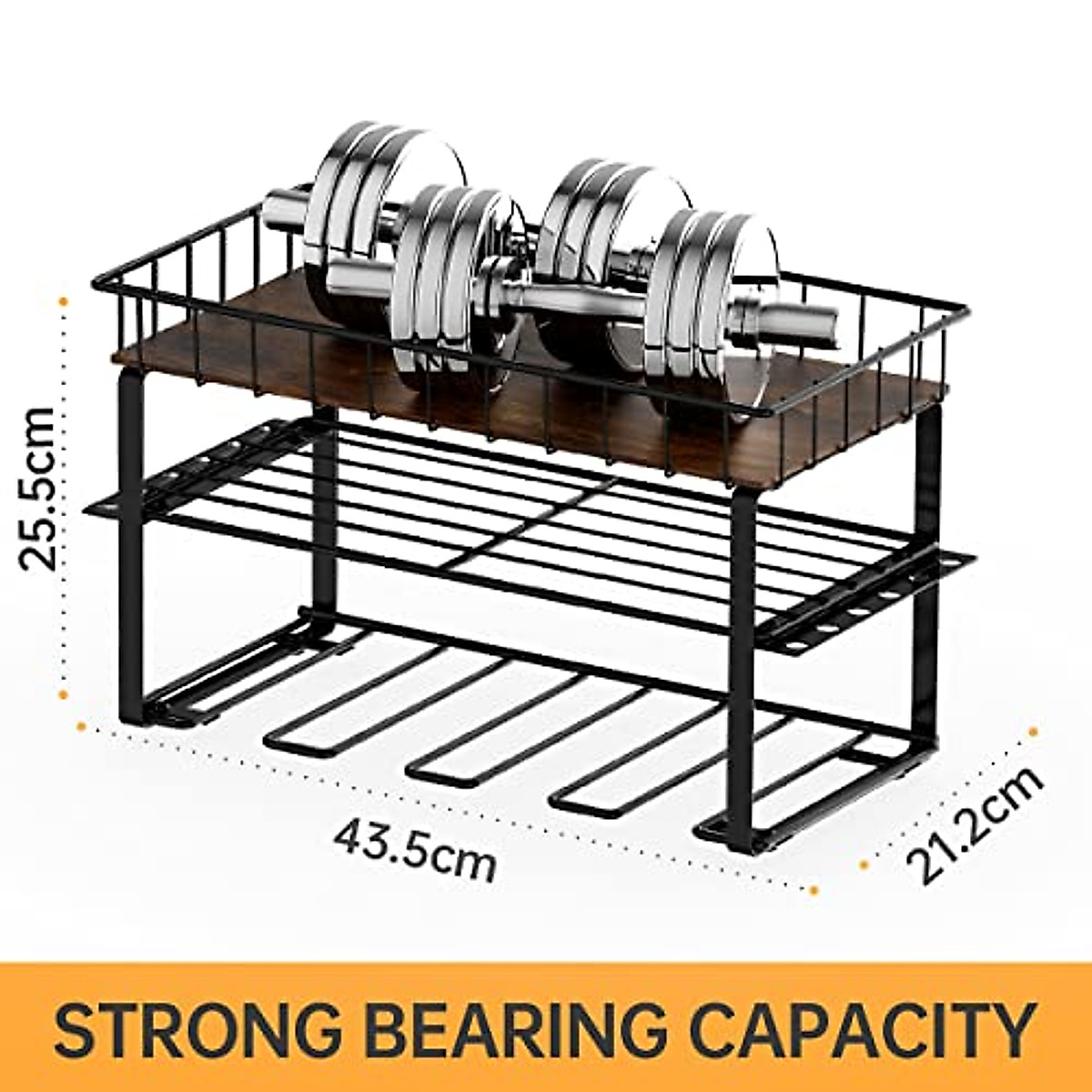 HOYRR Power Tool Organizer, Drill Holder Wall Mount, Garage Tool Organizers With 5 Drill Holders, Heavy Duty Tool Shelf With Basket, Perfect Tool Organizer Gift for Father
