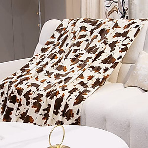 Cow Blanket Lightweight Fleece Cow Print Throw Blanket 50"x60" Soft Warm Plush Cow Blankets & Throws for Bed Couch Sofa Chair Travel Office