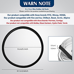 Patelai 30 oz Replacement Rubber Lid Seals Compatible Seals Lid Gaskets for 30 Oz Insulated Stainless Steel Tumblers Compatible with RTIC Atlin, Randomly Shipped in Oval and Round (Black,9 Pieces)